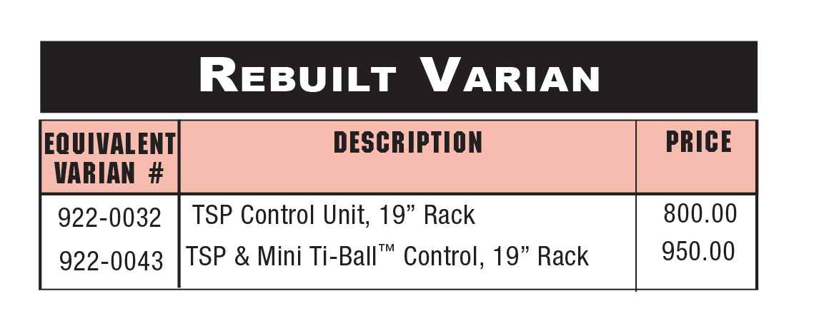 Rebuilt Titanium Sublimation Pump Controllers | DUNIWAY